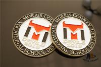 China Custom 2D Challenge Coins 44.45mm Zinc Alloy Die Casting with Enamel Color OEM Design for sale