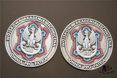 China Custom 3D Relief Challenge Coins 38.1mm Zinc Alloy with Soft Enamel and Backside Engraving for sale