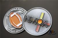 China Custom Football Championship Coin Two Sides Design Soft Enamel 1.5 Inch Brass for sale