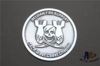 China Custom Antique Silver Plated Skull Relief Souvenir Coins 40mm Zinc Alloy Die Struck for sale