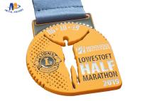 China Custom Round Sports Medals 80mm Zinc Alloy Soft Enamel with Heat Transfer Ribbon for sale