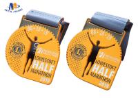 China Custom Round Sports Medals 80mm Zinc Alloy Soft Enamel with Heat Transfer Ribbon for sale