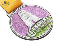 China Custom Soft Enamel Glitter Filled Award Medals 50mm Embossed Logo Business Gift for sale