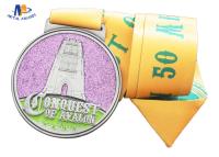 China Custom Soft Enamel Glitter Filled Award Medals 50mm Embossed Logo Business Gift for sale