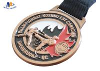 China Custom 3D Relief Soft Enamel Award Medals 60mm Antique Copper Plating with Black Woven Ribbon for sale