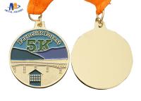 China Custom Zinc Alloy 5K Race Medals 65mm x 4mm Sandblast Finish Medaillen for sale