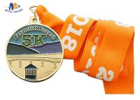 China Custom Zinc Alloy 5K Race Medals 65mm x 4mm Sandblast Finish Medaillen for sale