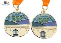 China Custom Zinc Alloy 5K Race Medals 65mm x 4mm Sandblast Finish Medaillen for sale