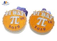 China Custom Die Cast Marathon Medal 50mm with Heat Transfer Ribbon Glitter Filled 5K for sale