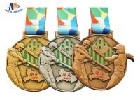 China Custom Hockey Medals 3D Relief Sport Medals Copper Plating Soft Enamel 50mm for sale