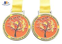 China Custom Marathon Medals Die Struck Soft Enamel 76.2mm Shiny Gold Plating for sale