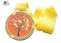China Custom Marathon Medals Die Struck Soft Enamel 76.2mm Shiny Gold Plating for sale