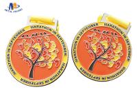 China Custom Marathon Medals Die Struck Soft Enamel 76.2mm Shiny Gold Plating for sale