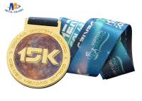 China Custom Sports Medals 70mm Zinc Alloy Die Cast with Heat Transfer Ribbon for sale