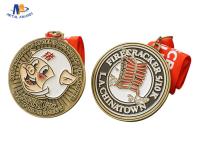China 5K Running Race Medal with Pig Relief Antique Gold Plating 76.2mm Both Side Design for sale