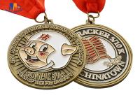 China 5K Running Race Medal with Pig Relief Antique Gold Plating 76.2mm Both Side Design for sale