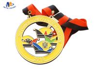 China Custom Carnival Medals Shiny Brass Plating Soft Enamel 80mm 2.5mm with 2 Eyes for sale