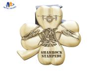 China Custom Flower Shape Award Medals Antique Gold Finish Zinc Alloy 50mm for sale
