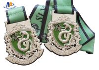 China Custom 3D Cut Out Award Medals with Color Fill and Heat Transfer Lanyard 50mm for sale