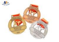 China Die Cast Sport Stock Medals Antique Gold Silver Copper Plating 50mm Zinc Alloy for sale