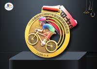 China Stock Riding Medals Antique Brass Plating Colorful Printing 65mm 3D Cut Out with Ribbon for sale