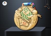 China Custom Hockey Medals 3D Relief Sport Medals Copper Plating Soft Enamel 50mm for sale