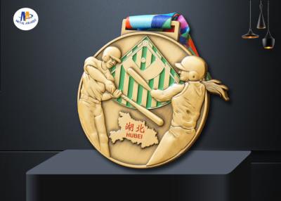 China Custom Hockey Medals 3D Relief Sport Medals Copper Plating Soft Enamel 50mm for sale