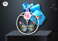 China Stock Dancing Butterfly Relief Medal 80mm Zinc Alloy Die Cast with Sublimated Ribbon for sale