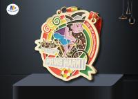 China Custom Zinc Alloy Carnival Medals 88.9mm with Soft Enamel and Woven Ribbon for sale