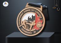 China Custom 3D Relief Soft Enamel Award Medals 60mm Antique Copper Plating with Black Woven Ribbon for sale