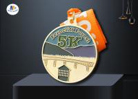 China Custom Zinc Alloy 5K Race Medals 65mm x 4mm Sandblast Finish Medaillen for sale