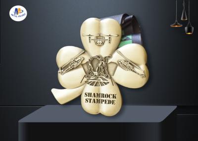 China Custom Flower Shape Award Medals Antique Gold Finish Zinc Alloy 50mm for sale