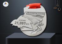 China Custom Sports Medals 70mm Antique Silver Plating Running Race Medals with Woven Ribbon for sale