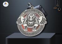 China Custom 60x3mm Translucent Enamel Medal with Antique Silver Plating for Awards for sale