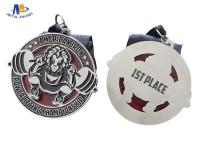 China Custom 60x3mm Translucent Enamel Medal with Antique Silver Plating for Awards for sale