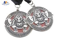 China Custom 60x3mm Translucent Enamel Medal with Antique Silver Plating for Awards for sale