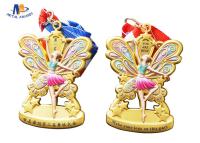 China Butterfly Shape 76.2mm Dancing Event Medals Zinc Alloy Shiny Gold Plating for sale