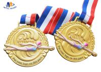 China Zinc Alloy Swimming Medals 70mm 3mm Three Dimensional Imitation Gold Plating for sale