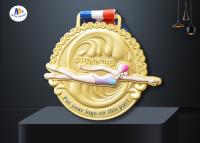 China Zinc Alloy Swimming Medals 70mm 3mm Three Dimensional Imitation Gold Plating for sale