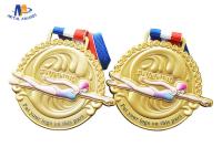 China Zinc Alloy Swimming Medals 70mm 3mm Three Dimensional Imitation Gold Plating for sale