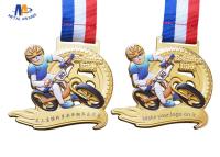 China Round Balance Bike Medal 65mm Zinc Alloy Die Cast with Ribbon for sale