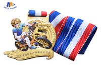China Round Balance Bike Medal 65mm Zinc Alloy Die Cast with Ribbon for sale
