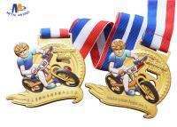 China Round Balance Bike Medal 65mm Zinc Alloy Die Cast with Ribbon for sale