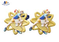 China 65mm Badminton Sports Cut Out Medals with Colorful Printing Ribbon for sale