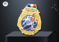 China Zinc Alloy 76.2mm Sports Medals for Basketball Events Shiny Gold Plating 3.5mm Thick for sale