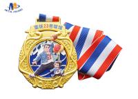 China Zinc Alloy 76.2mm Sports Medals for Basketball Events Shiny Gold Plating 3.5mm Thick for sale
