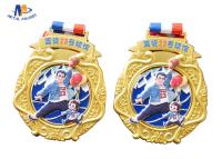 China Zinc Alloy 76.2mm Sports Medals for Basketball Events Shiny Gold Plating 3.5mm Thick for sale