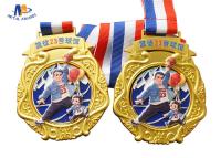 China Zinc Alloy 76.2mm Sports Medals for Basketball Events Shiny Gold Plating 3.5mm Thick for sale