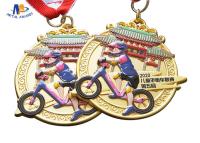 China 65mm 3mm Zinc Alloy Children Balance Bike Medals with Ribbon Custom for sale