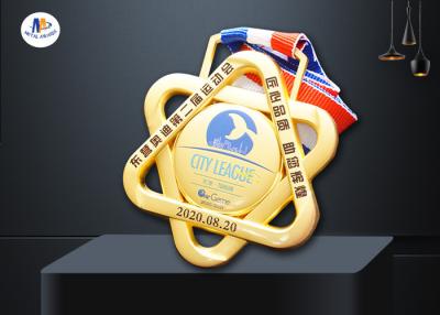 China 65mm Zinc Alloy Sports Award Medals with UV Printing and Ribbon for sale